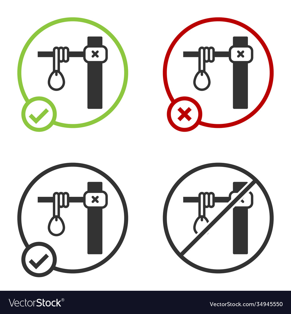 Black gallows rope loop hanging icon isolated Vector Image