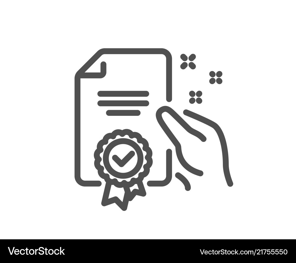 Certificate line icon high quality sign Royalty Free Vector