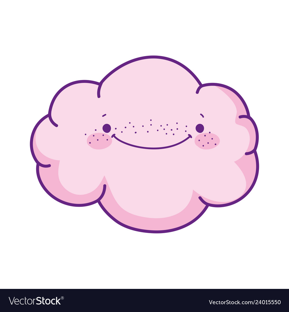 Cute cloud kawaii character Royalty Free Vector Image