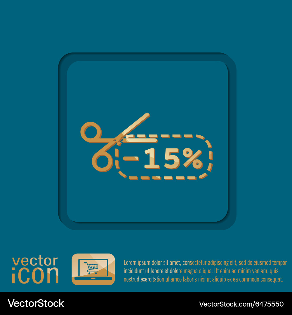 Discount coupon with scissors symbol icon Vector Image