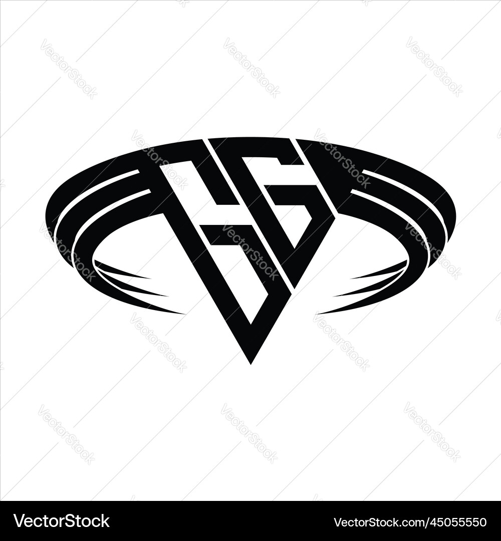 Gg logo letter monogram with triangle slice Vector Image