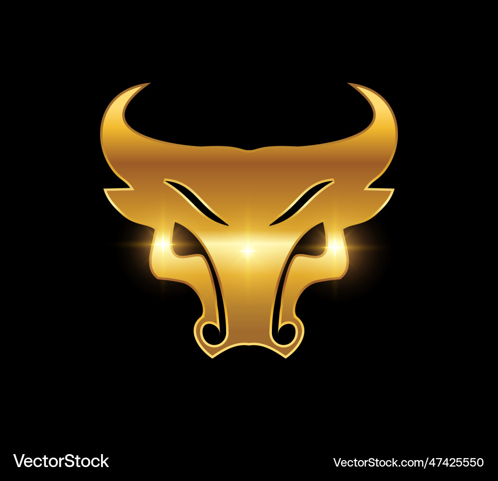 Golden buffalo logo icon Royalty Free Vector Image