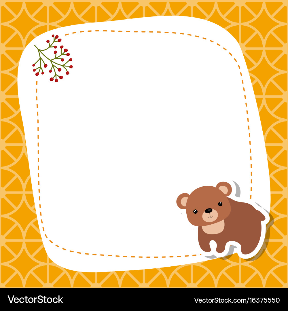 Greeting card with cute bear card Royalty Free Vector Image