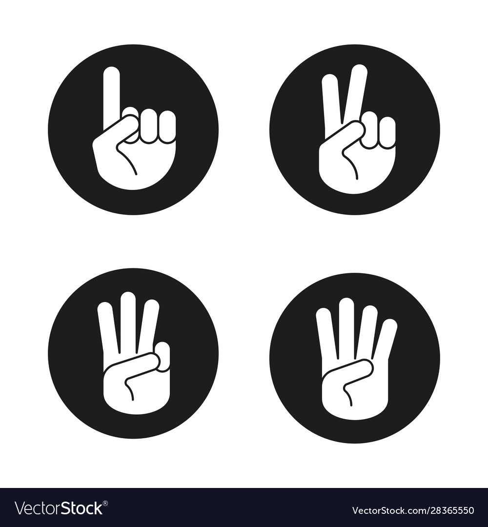 Hand gestures icons set Royalty Free Vector Image
