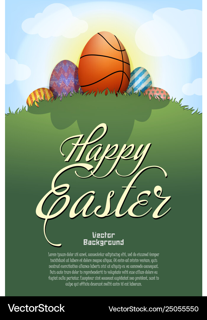 Happy easter basketball ball in form egg Vector Image