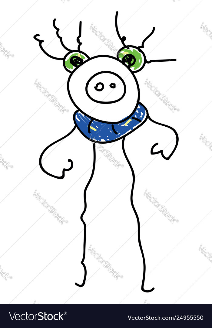 Line art a monster or color Royalty Free Vector Image