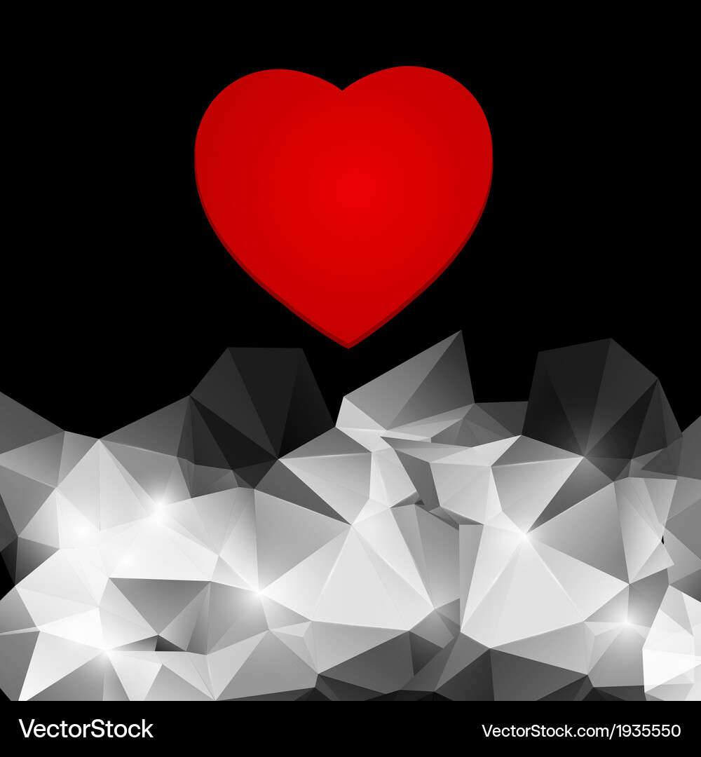 Red heart on an abstract background Royalty Free Vector