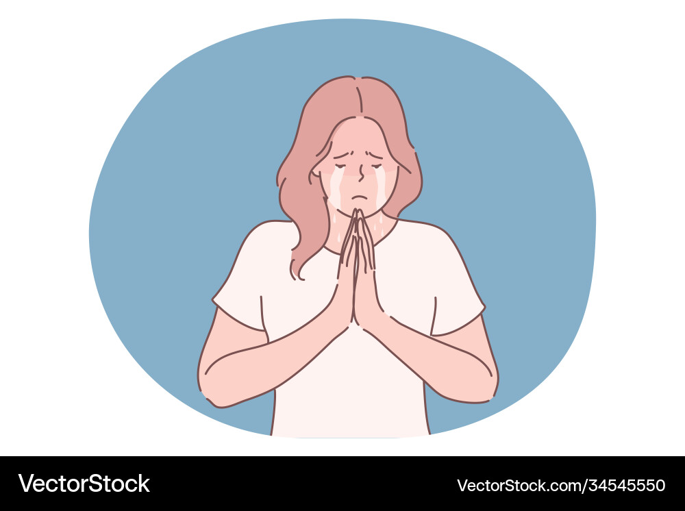 Religion praying begging concept Royalty Free Vector Image