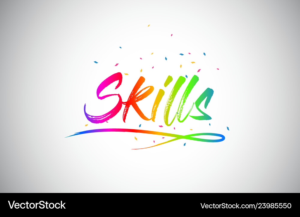 Skills creative vetor word text with handwritten Vector Image