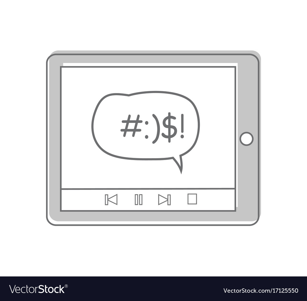 Tablet computer with message Royalty Free Vector Image