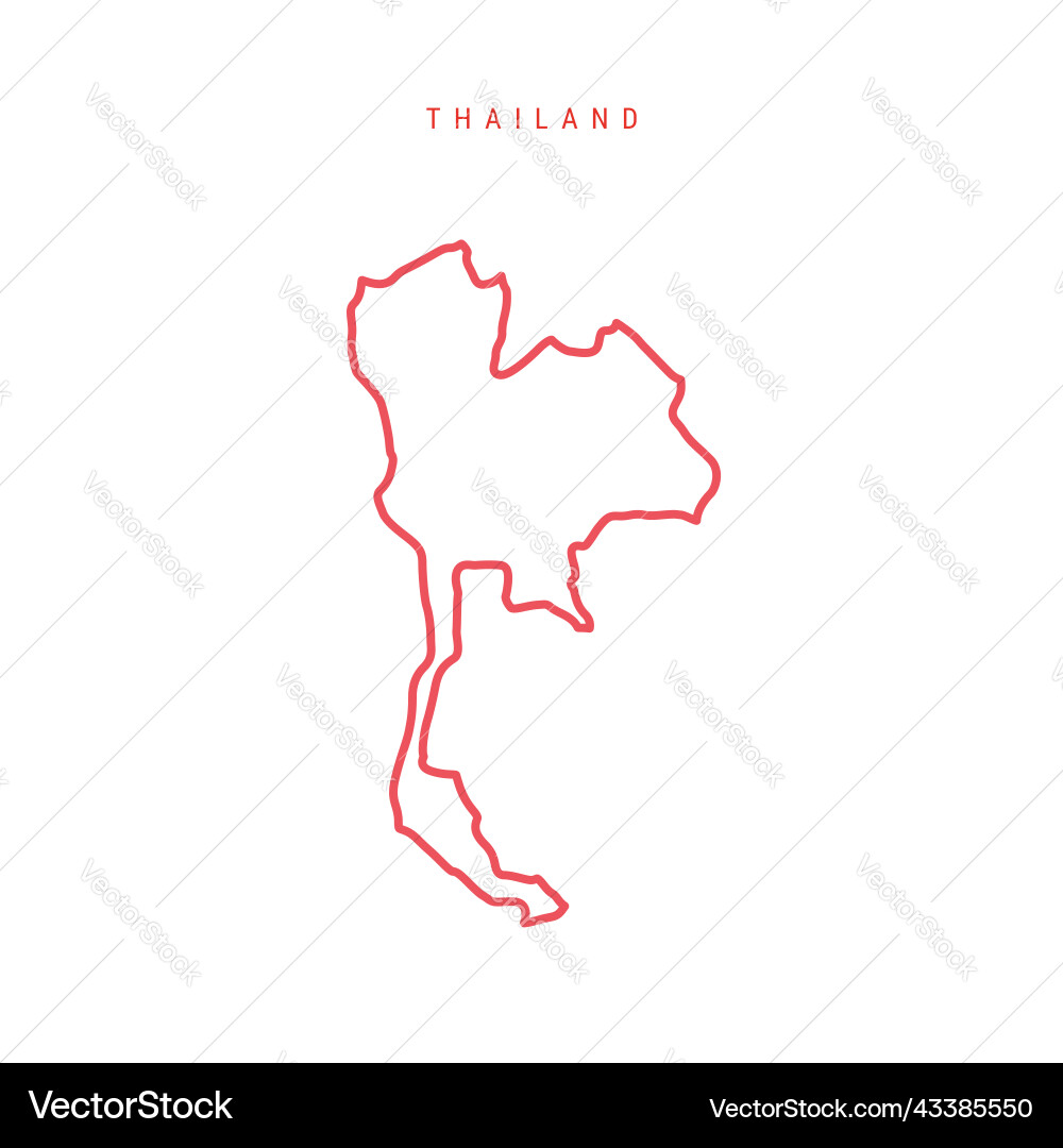 Thailand editable outline map Royalty Free Vector Image