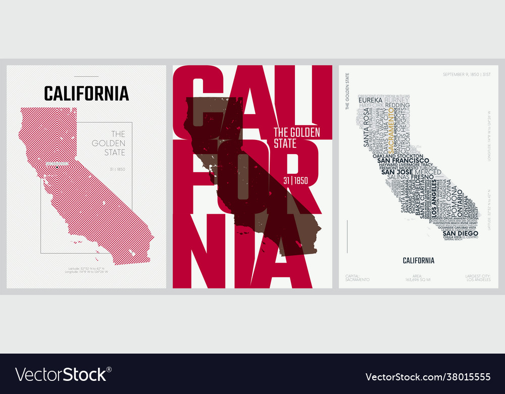 31 50 sets us state posters with name Royalty Free Vector