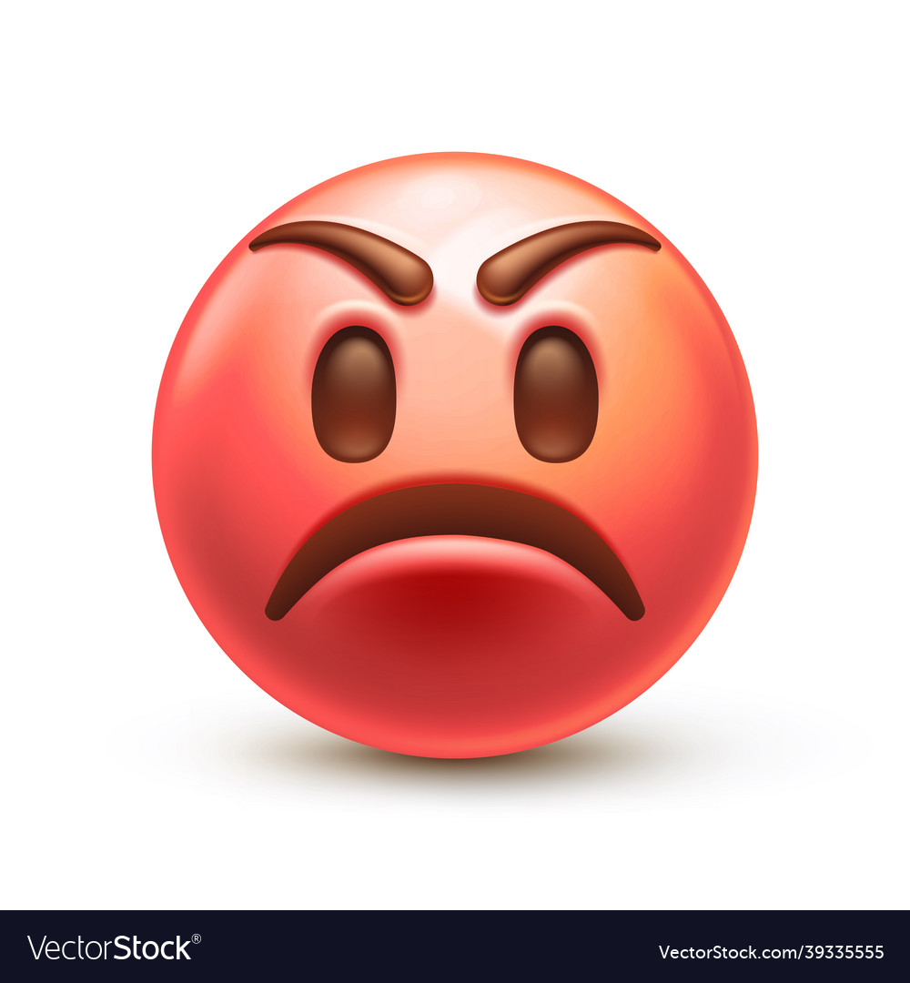 Angry pouting emoji Royalty Free Vector Image - VectorStock Angry pouting emoji Royalty Free Vector Image - VectorStock