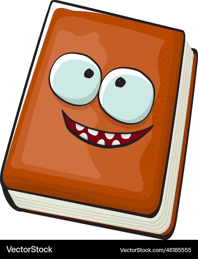 Book character cartoon brown paper Royalty Free Vector Image