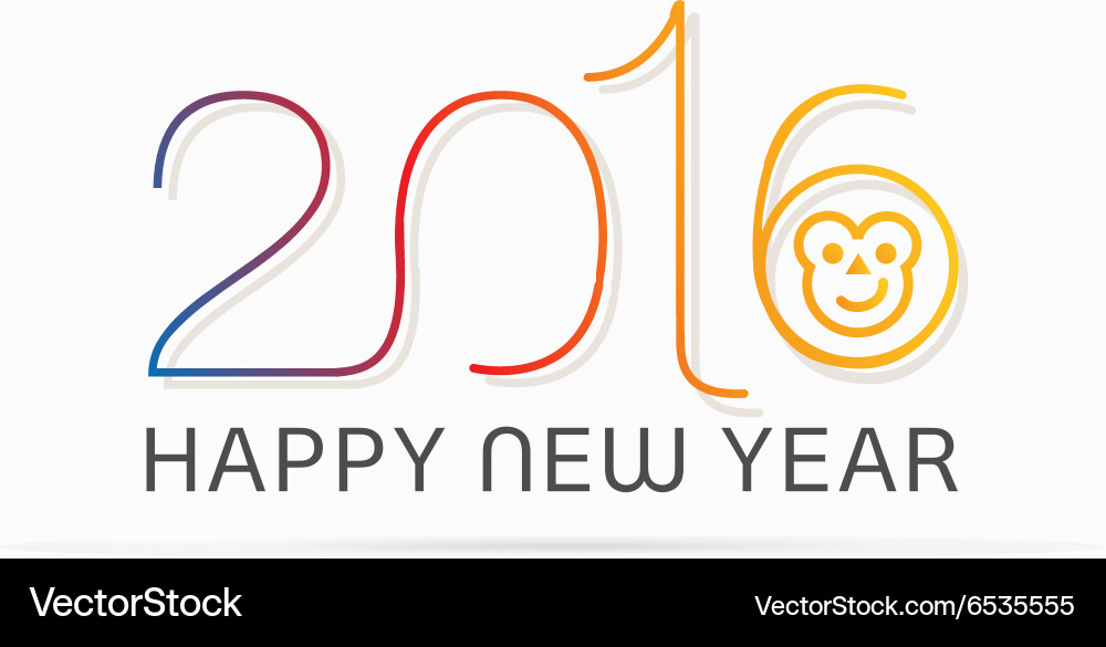 Happy new yearwith monkey Royalty Free Vector Image