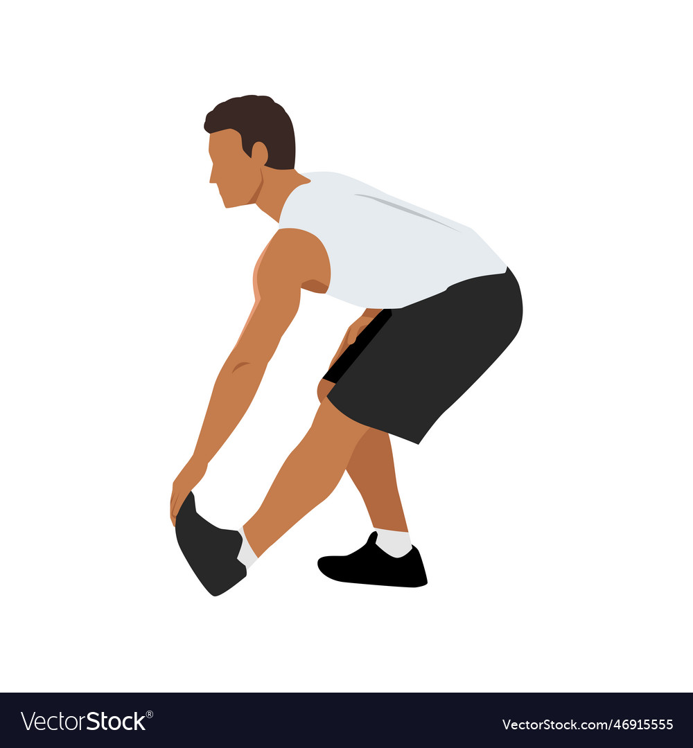 Man doing active hamstring stretch exercise flat Vector Image