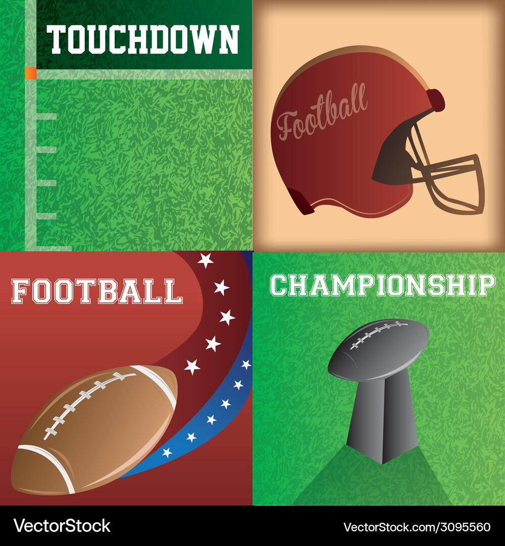 A set colored backgrounds with different football Vector Image