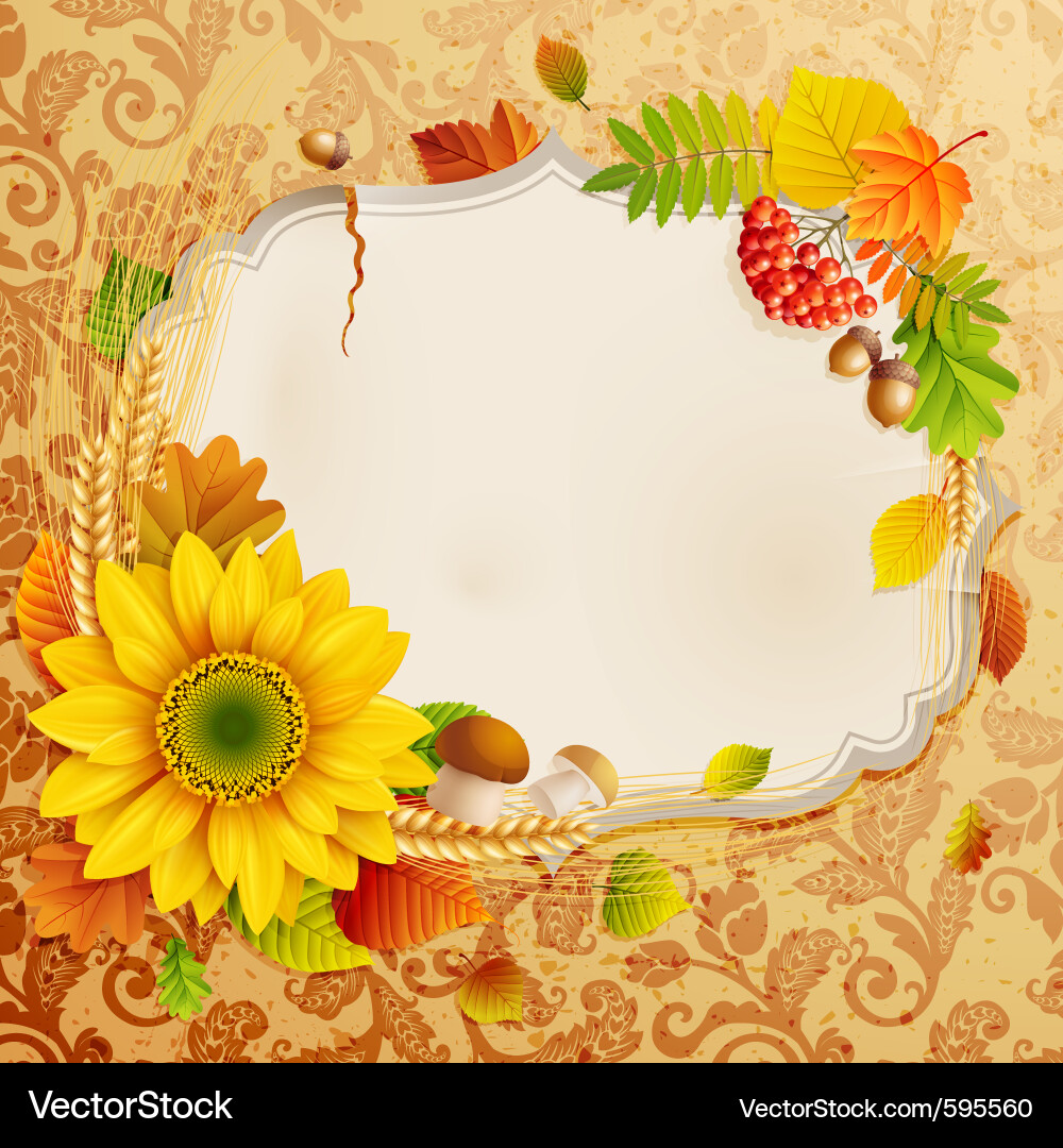Autumn vintage greeting card Royalty Free Vector Image