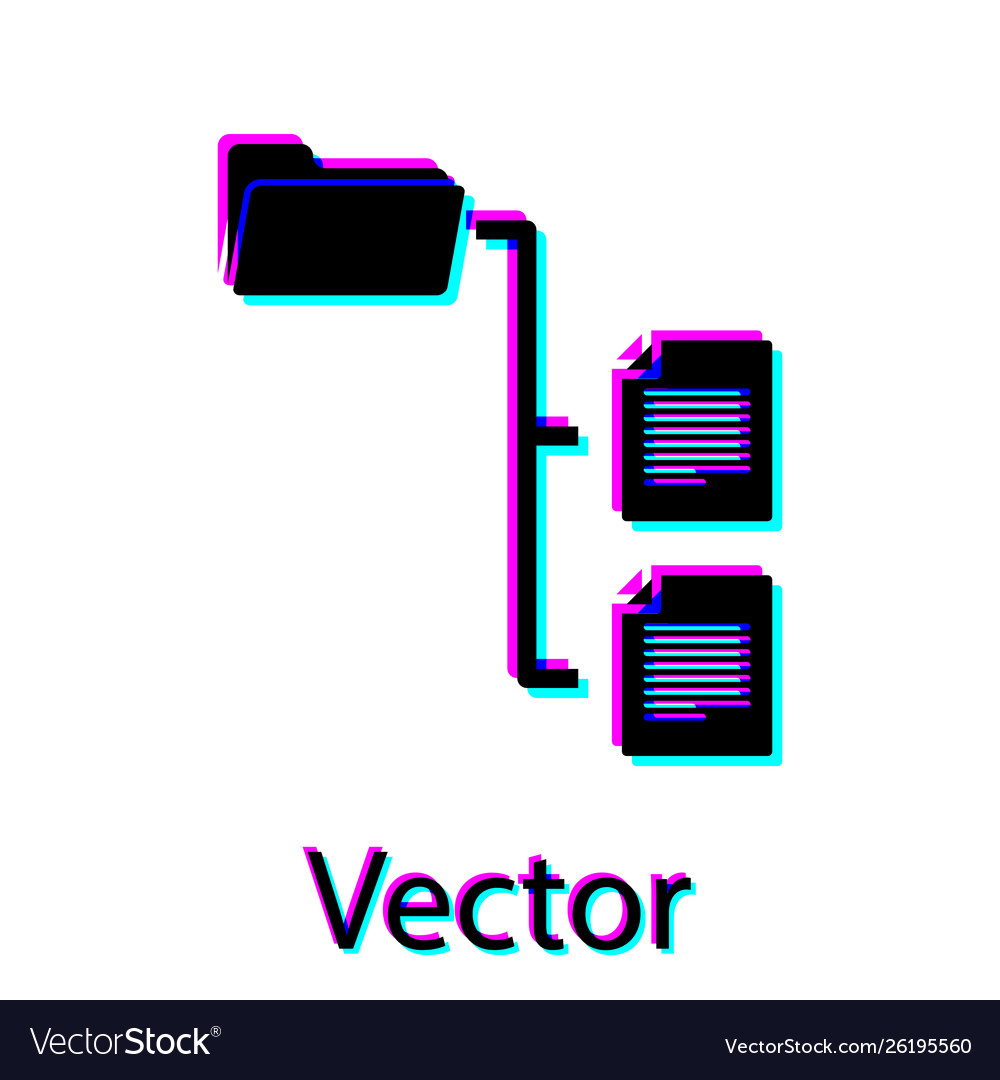 Black folder tree icon isolated on white Vector Image