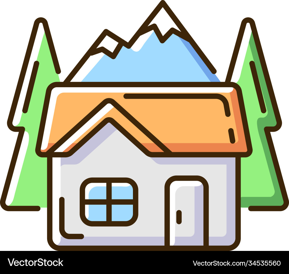 Bothy rgb color icon Royalty Free Vector Image