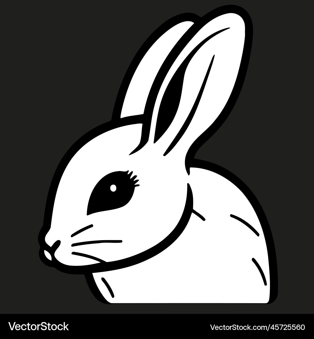 Bunny rabbit mammal animal head Royalty Free Vector Image
