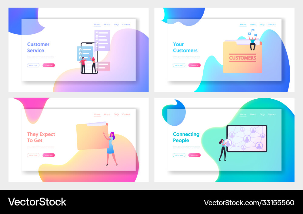 Business characters expand customers base attract Vector Image