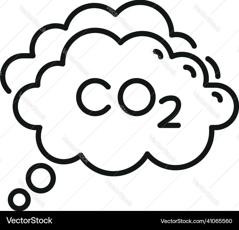 Co2 emission icon outline global climate Vector Image