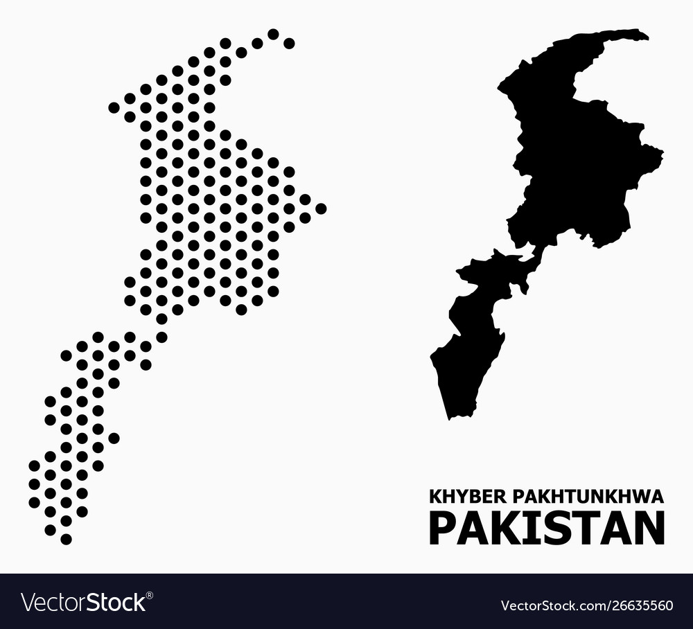Dot pattern map khyber pakhtunkhwa province Vector Image Dot pattern map khyber pakhtunkhwa province Vector Image