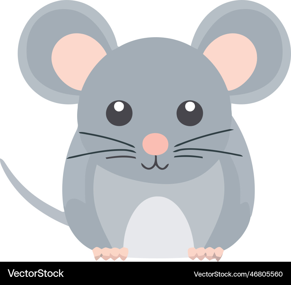Fluffy cartoon rat sitting happily Royalty Free Vector Image