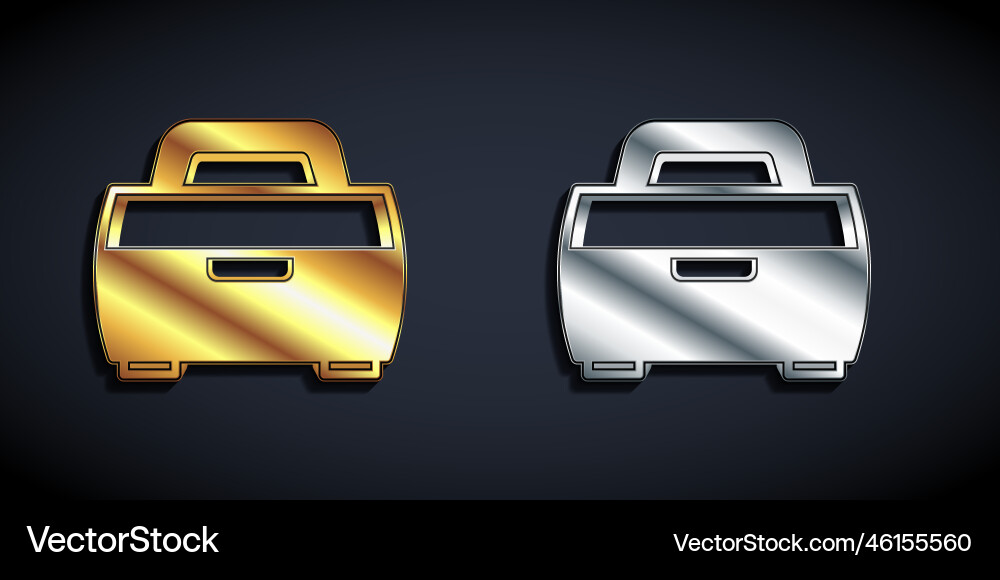 Gold and silver case or box container for wobbler Vector Image