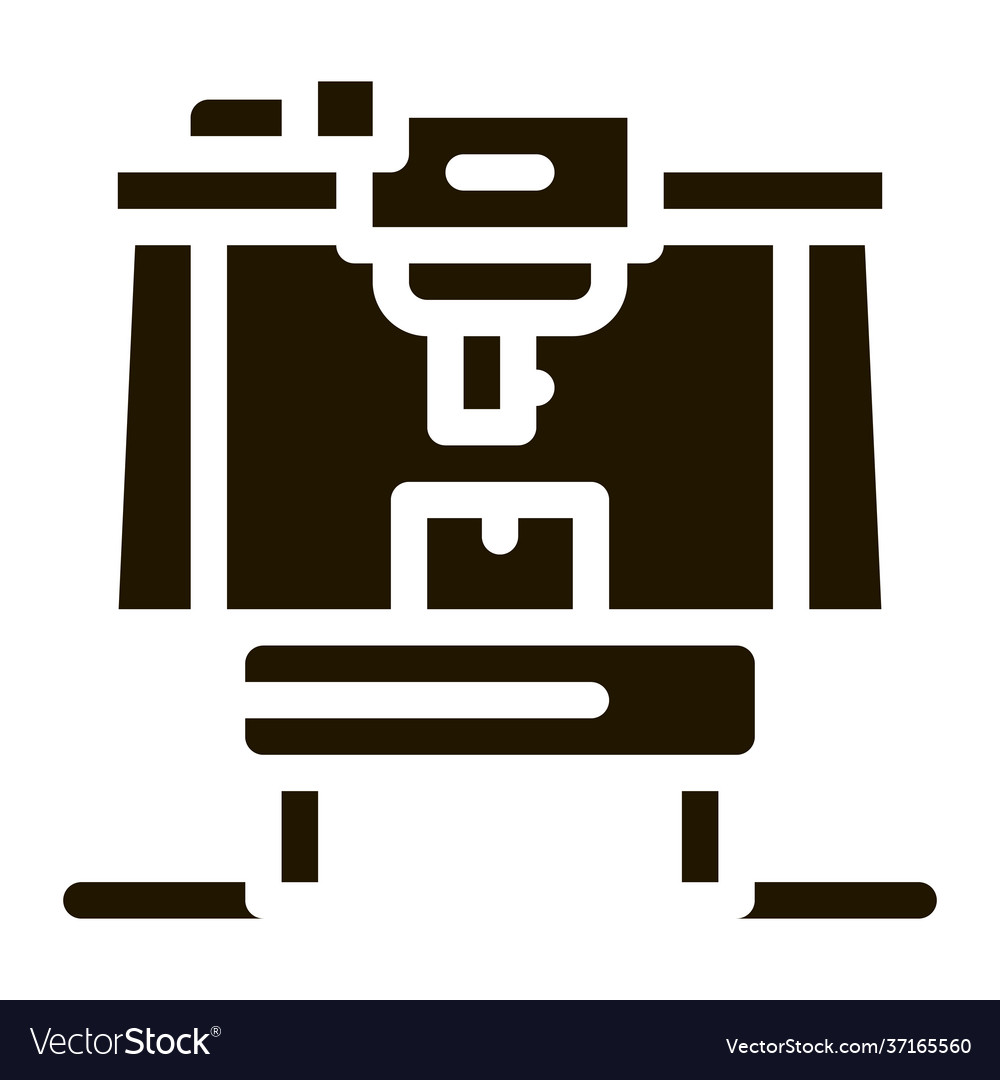 Manufacturing machine icon glyph Royalty Free Vector Image