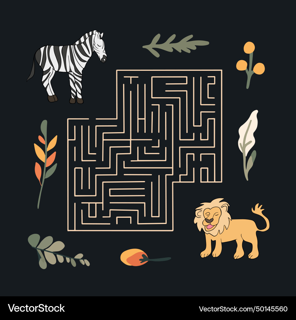 Maze for kids tasks preschool Royalty Free Vector Image
