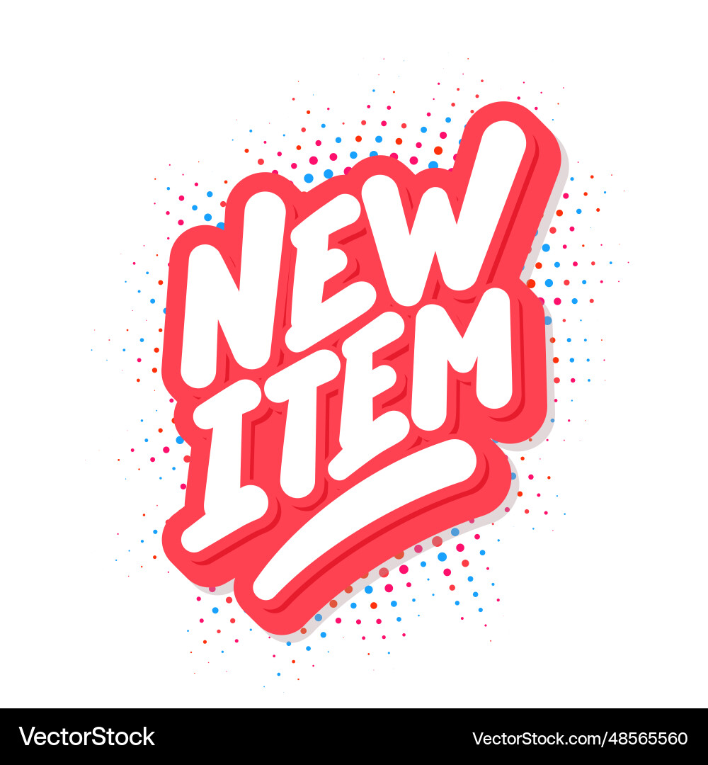 New item lettering banner Royalty Free Vector Image