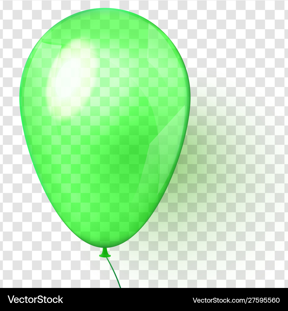 Realistic transparent green balloon on Royalty Free Vector
