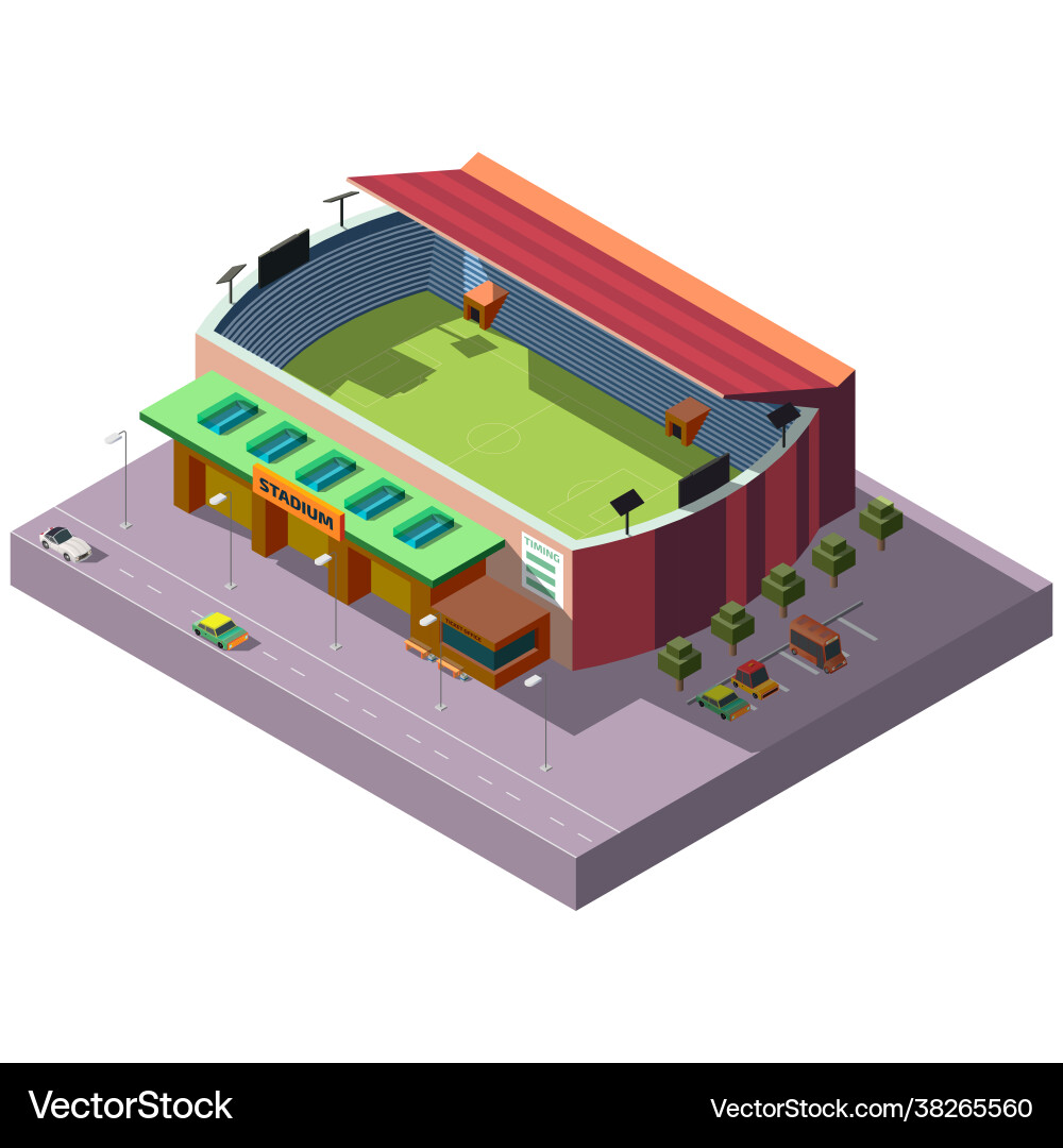 Soccer stadium isometric projection icon Vector Image