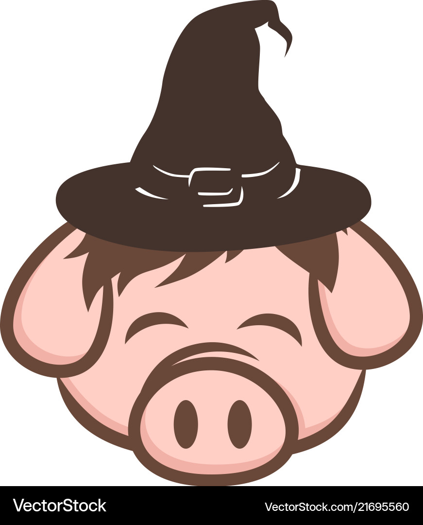 Wizard pig pork bacon theme cartoon Royalty Free Vector