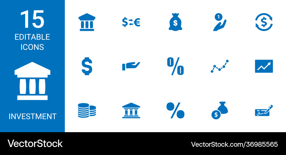15 investment icons Royalty Free Vector Image - VectorStock