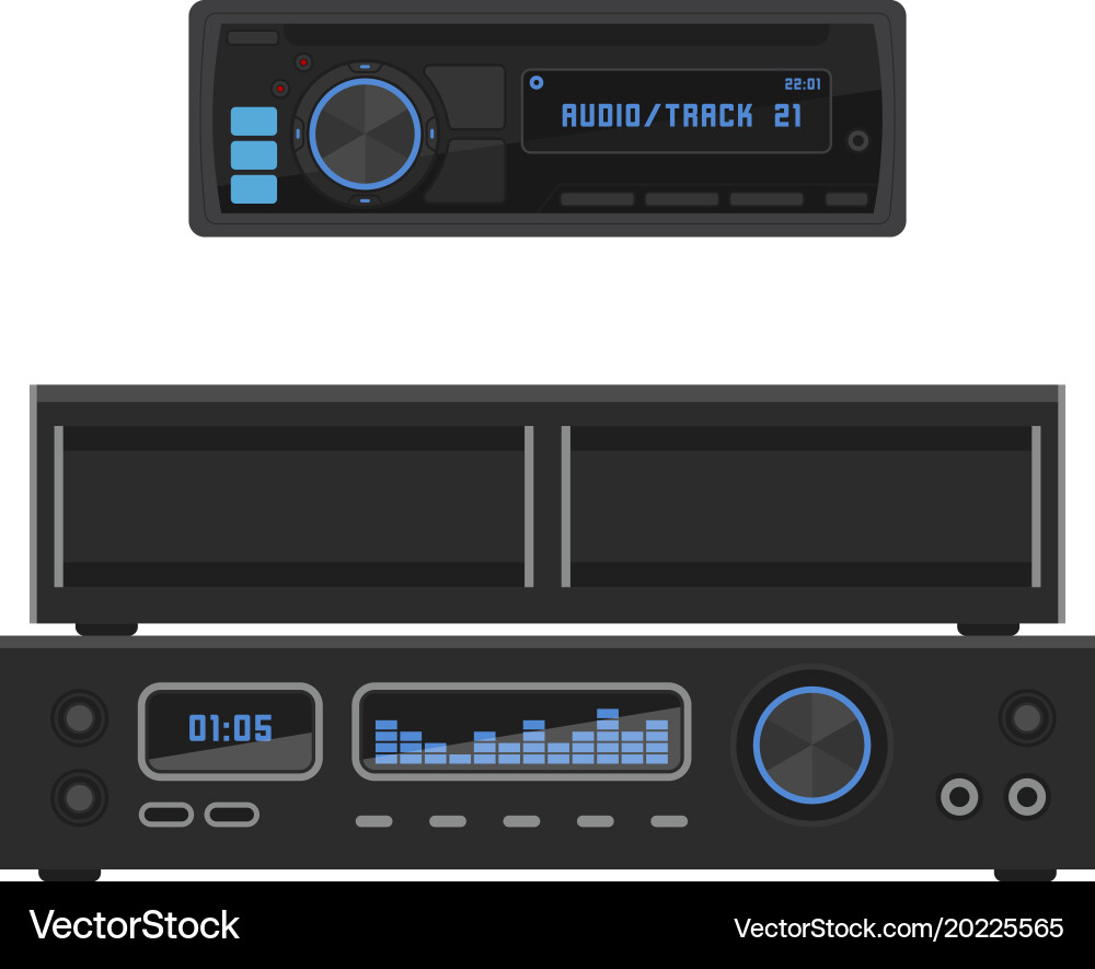 Acoustic sound system stereo flat music Royalty Free Vector