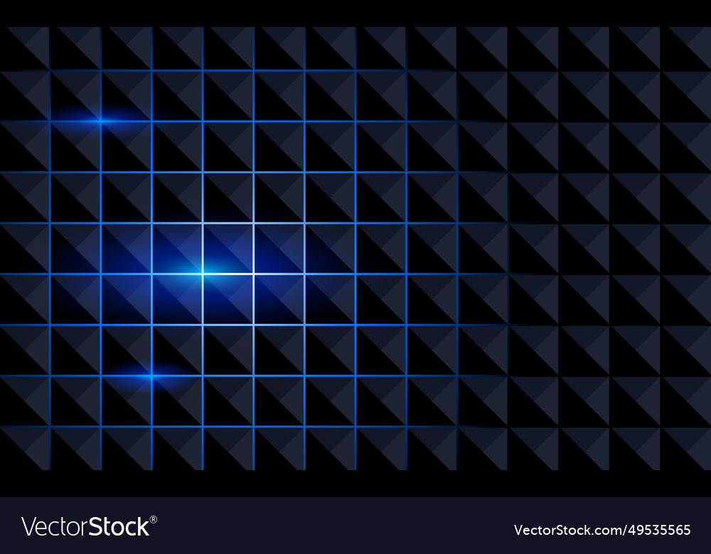 Background black pattern triangle blue light Vector Image