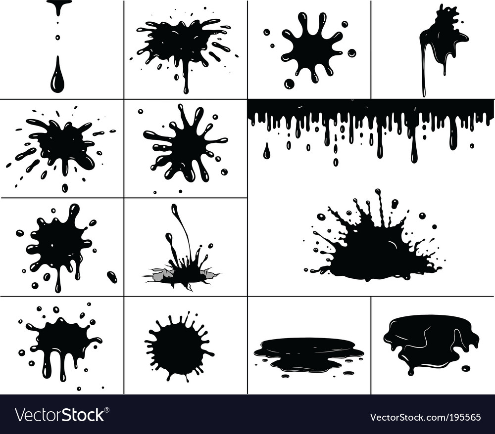 Black splashes Royalty Free Vector Image - VectorStock