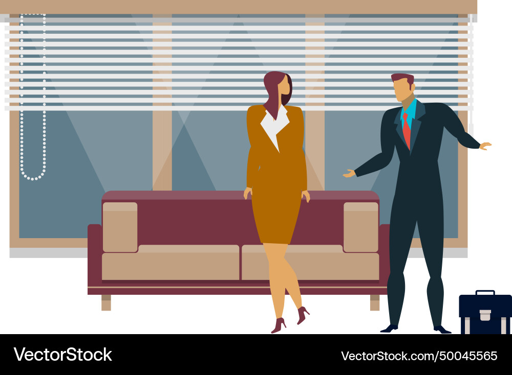 Business office people discussion flat icon Vector Image
