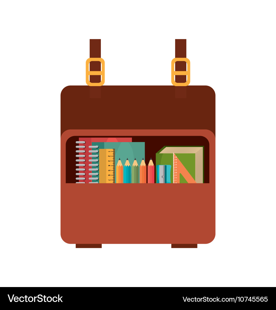 Cartoon bag and collection tool school Royalty Free Vector