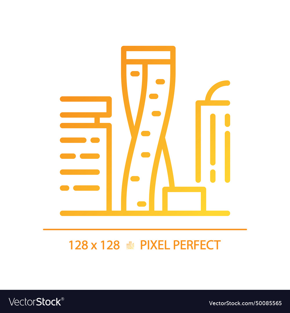 Cayan twisted tower gradient linear icon Vector Image