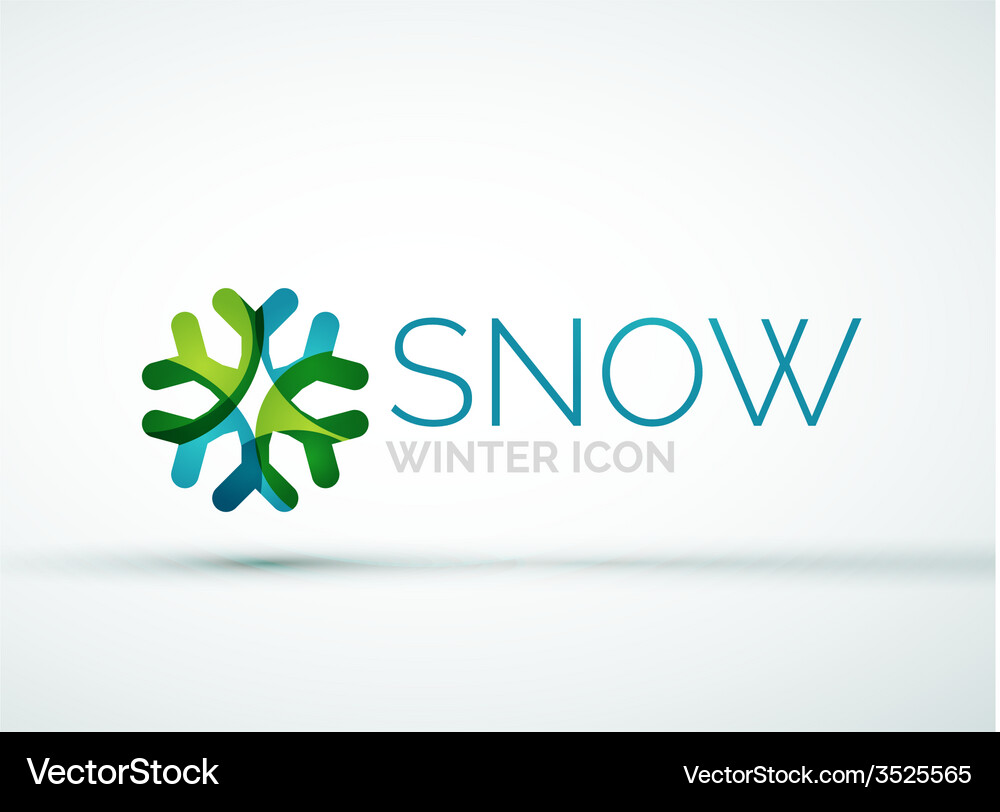 Christmas snowflake company logo design Royalty Free Vector