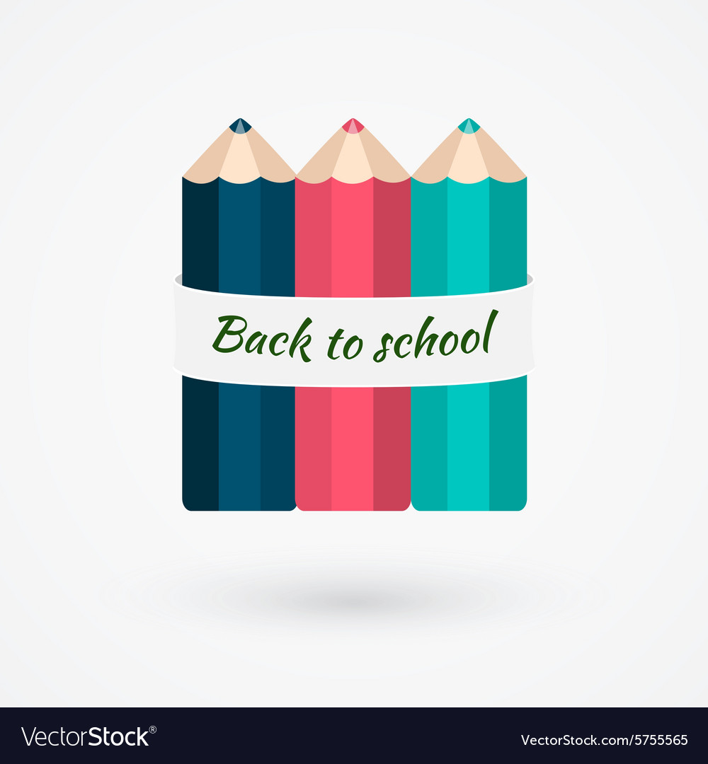 Creative template with color pencil banner can be Vector Image