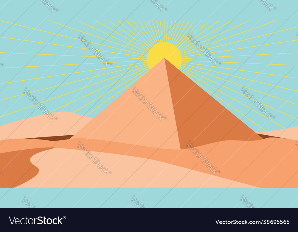 Egypt landscape with pyramid Royalty Free Vector Image