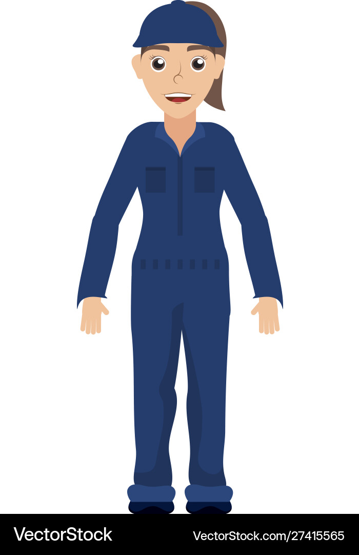 Female young mechanic worker avatar character Vector Image