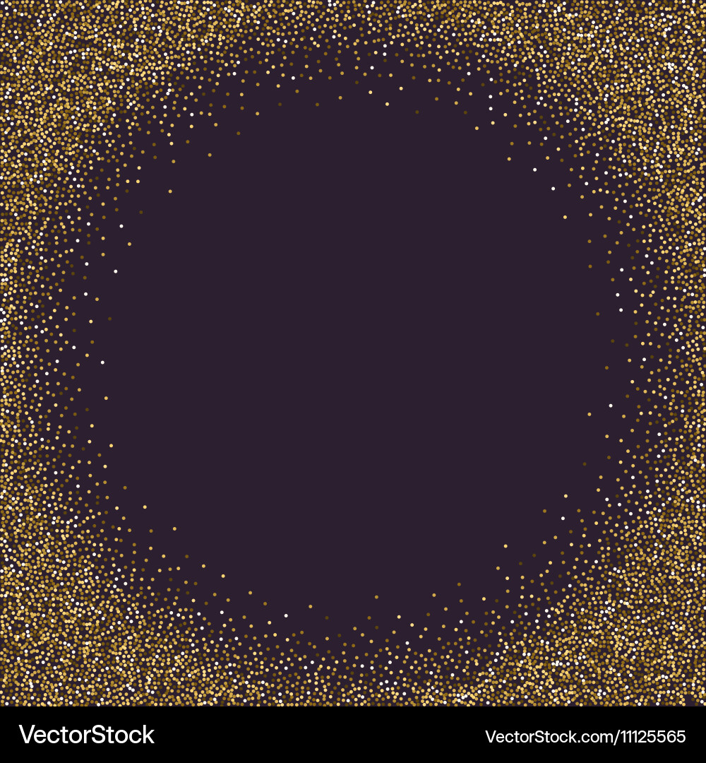 Gold sparkles and glitter on black background Vector Image