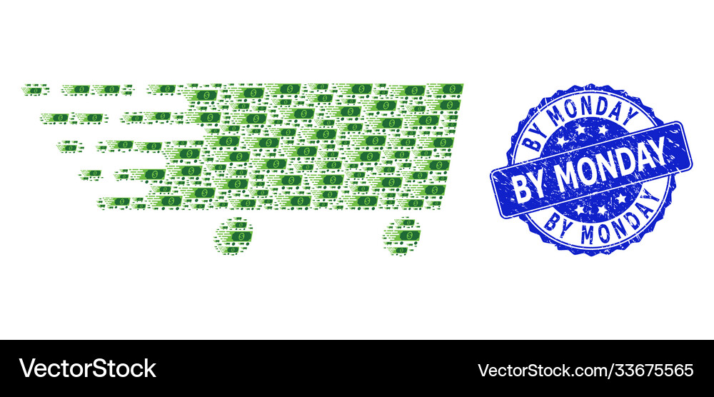 Grunge by monday round watermark and recursion Vector Image