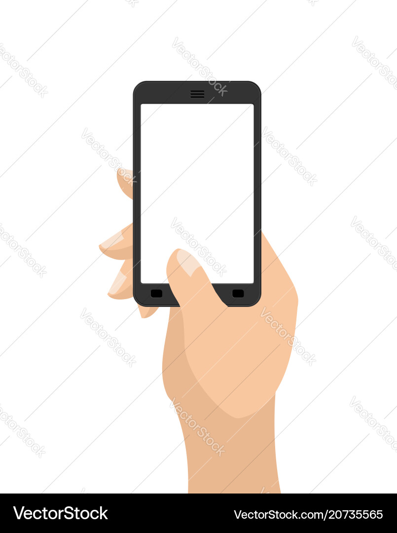 Hand and mobile phone man is holding smartphone Vector Image